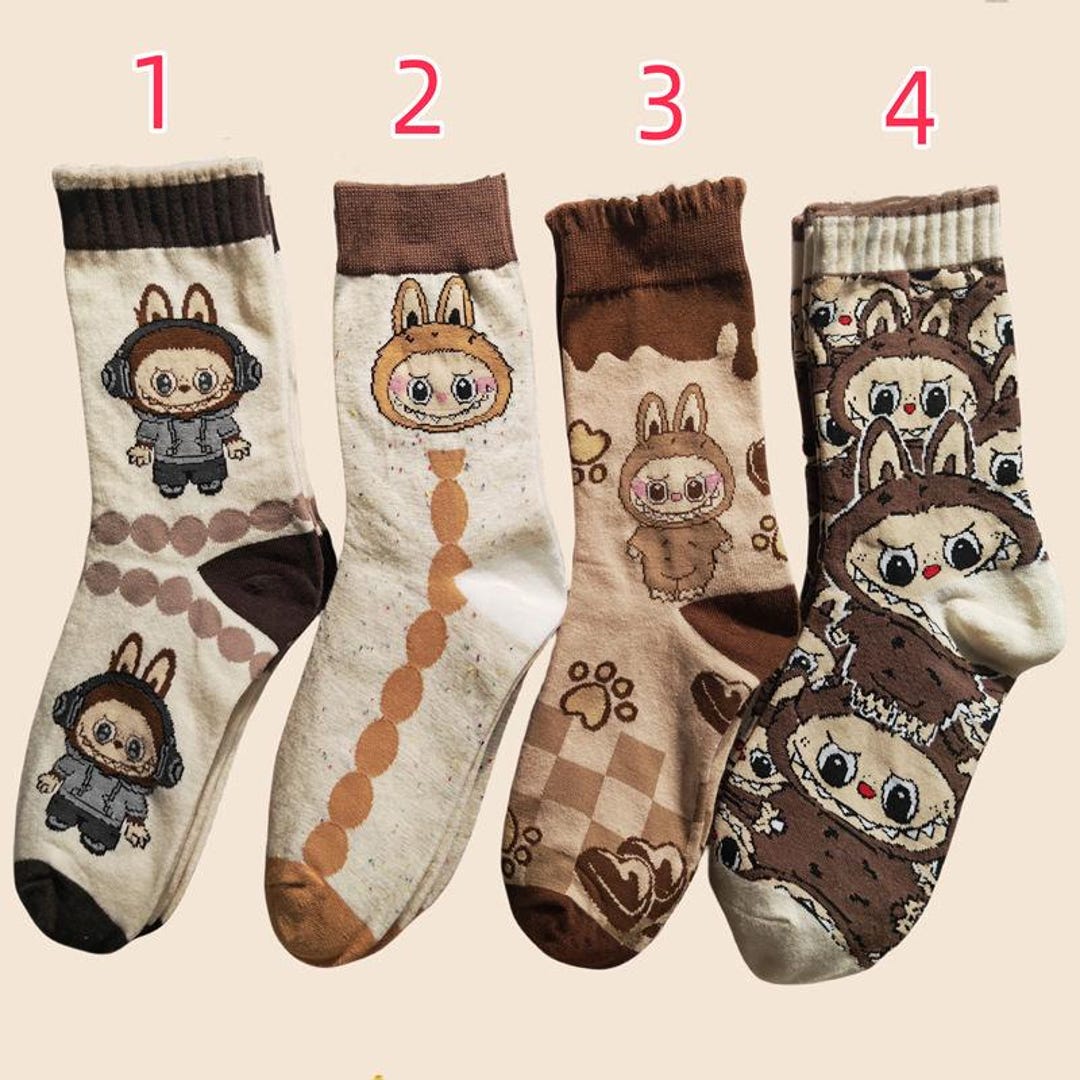 Cute Cartoon Labubu Socks,fun and Funky Socks,happy Cartoon Design ...