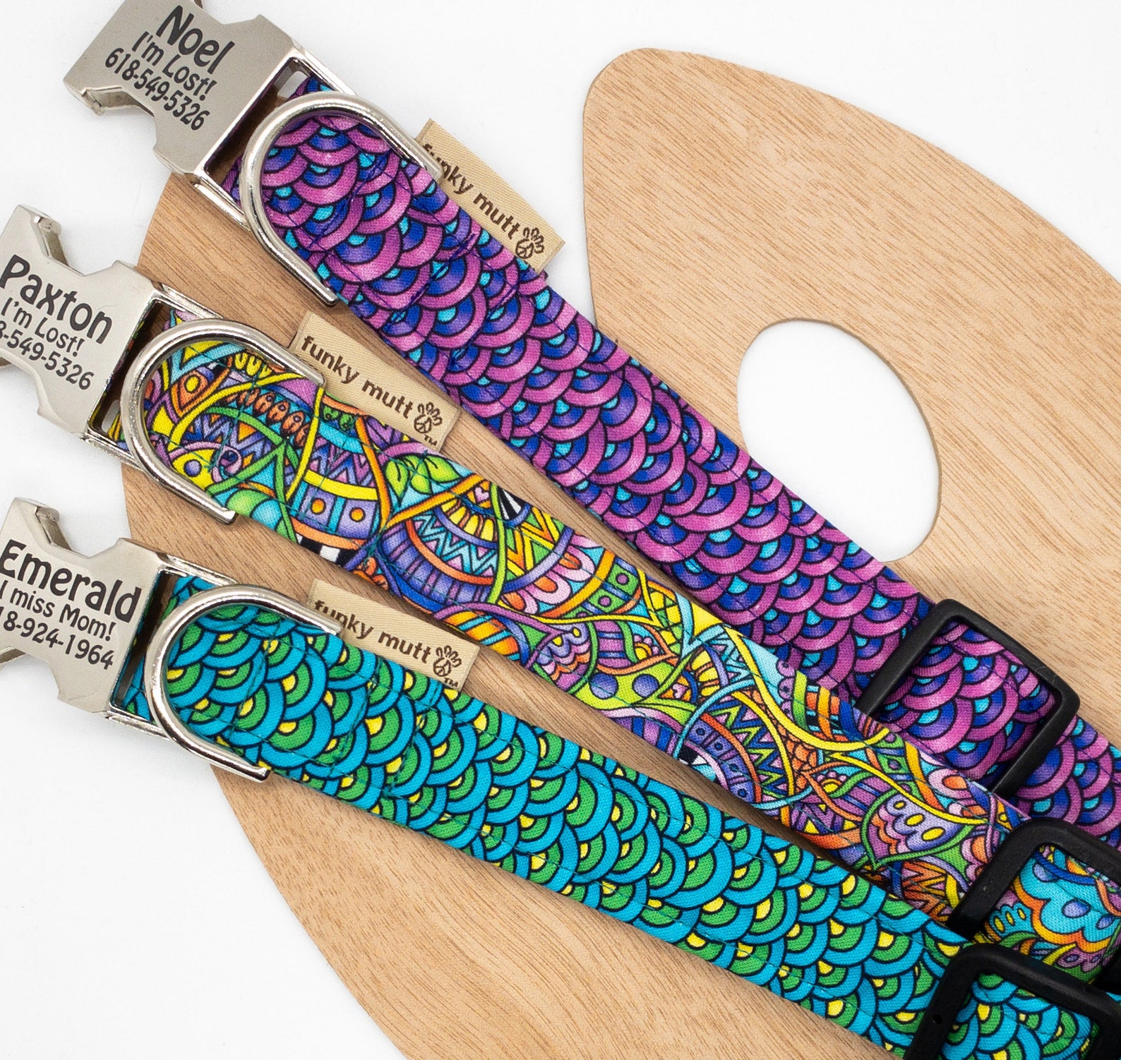 Boho Doodle Art Dog Collar Personalization Optional | Etsy