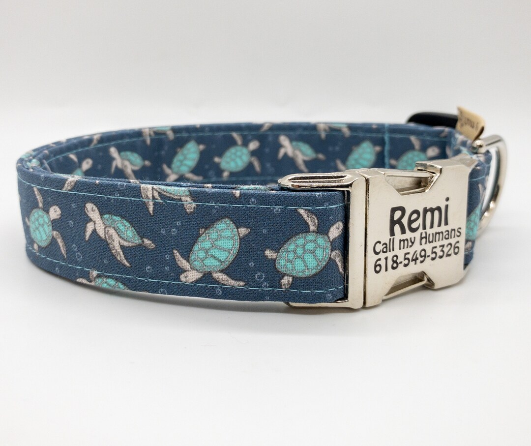 Sea Turtle Dog Collar: Ocean Life, Summer Style, USA Made - Etsy