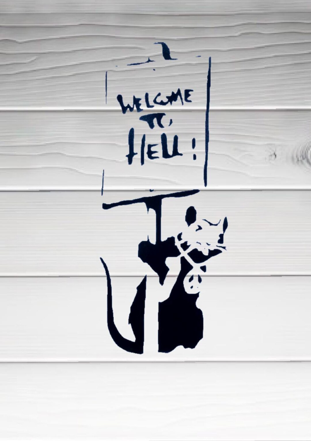 Rebel Rat Vinyl Decal – “welcome to Hell” Street Art-inspired Sticker ...