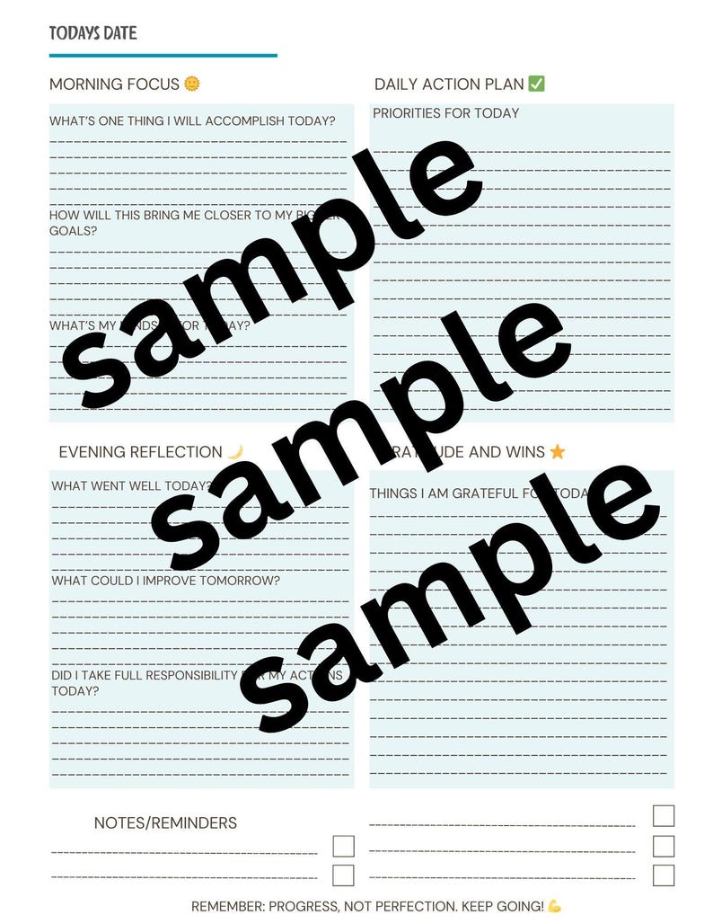 Printable Daily Accountability Journal | Instant Download | Goal ...