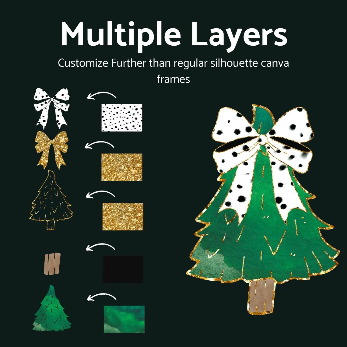 Christmas Canva Frame Mega Bundle Template, 174 Drag and Drop Frames ...