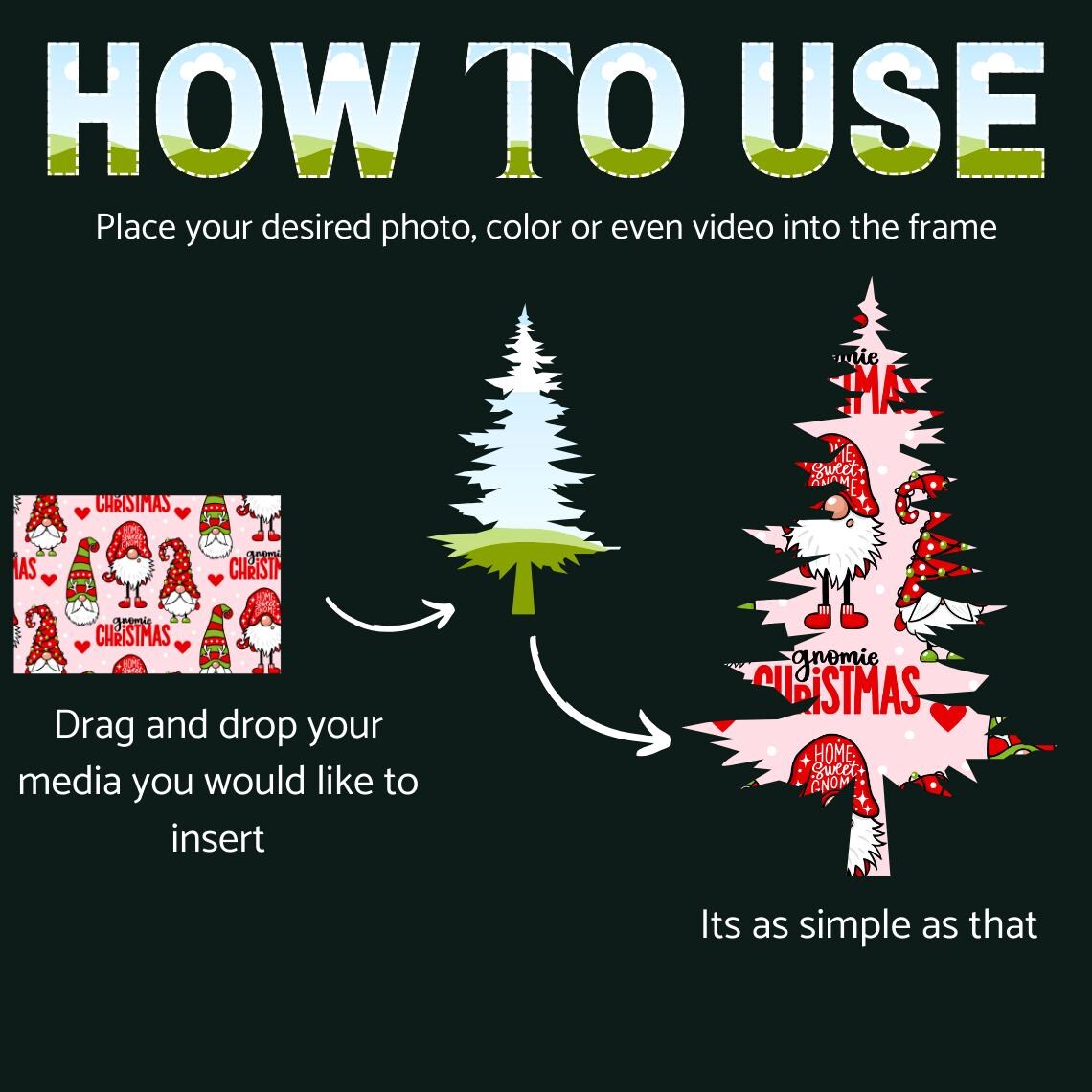 Christmas Tree Canva Frame Templates , 12 Drag and Drop Canva Frames ...