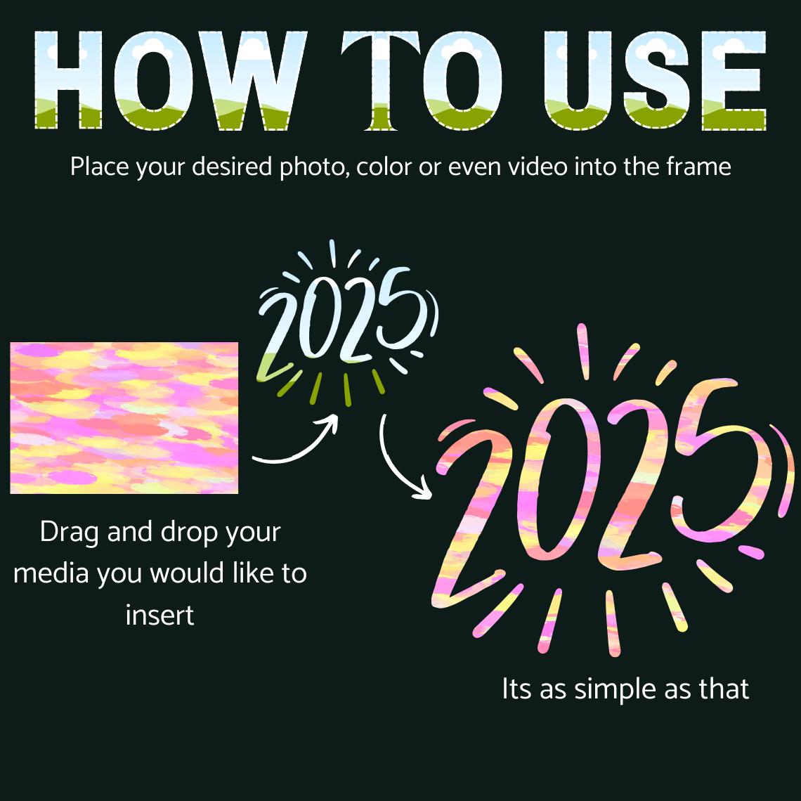 New Years 2025 Canva Frames Template Part 2, Create Your Own Custom PNG ...