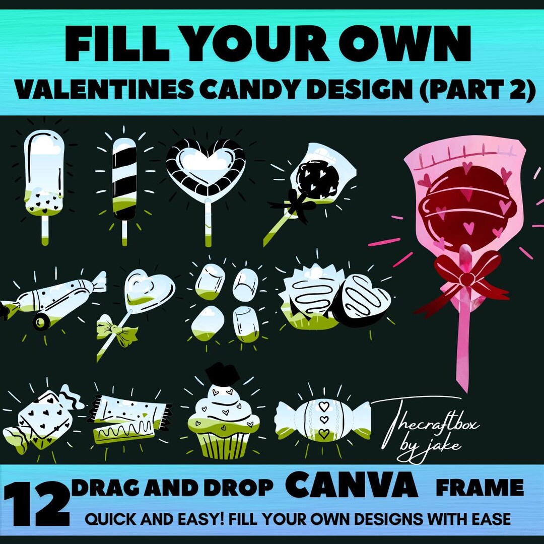 Valentines Candy Canva Frames Part 2 Template, Create Your Own Custom ...