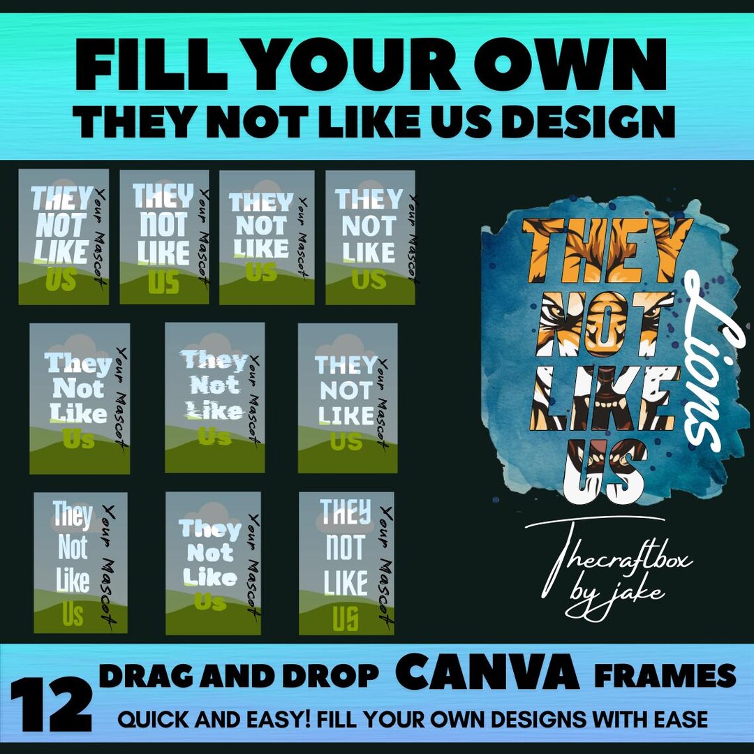 They Not Like Us Canva Frames Bundle | Editable Templates | 10 Drag ...