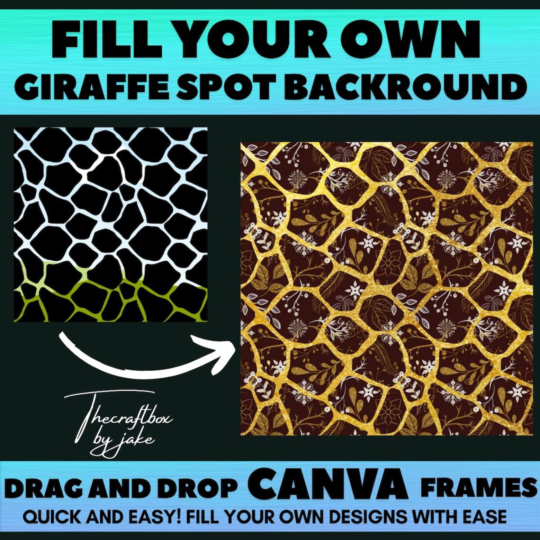 Giraffe Spot Background Canva Frame Editable Template, Create Your Own ...