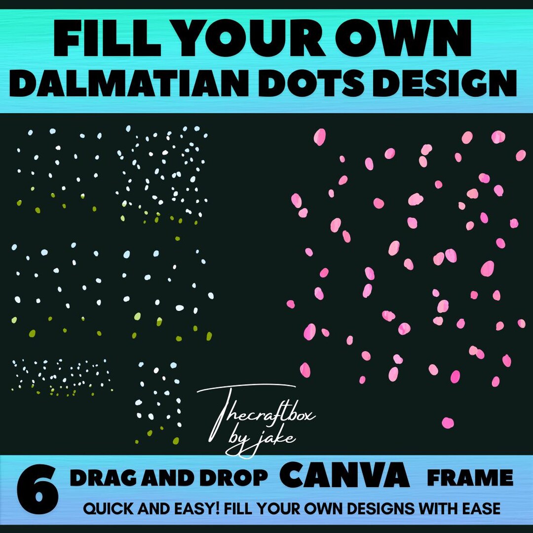 Dalmatian Dots Canva Frames Template, Create Your Own Custom PNG, 6 ...