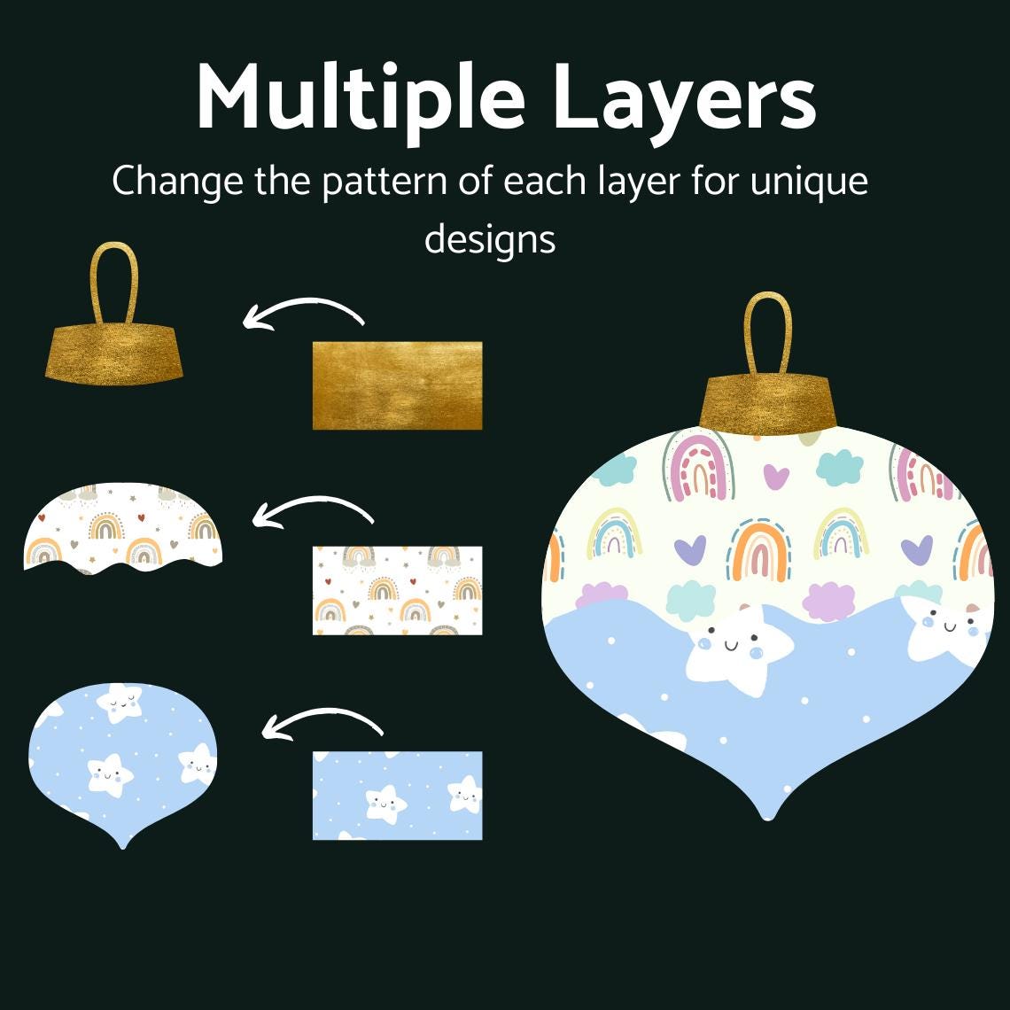 Christmas Ornament Canva Frames Bundle, Create Your Own Christmas ...