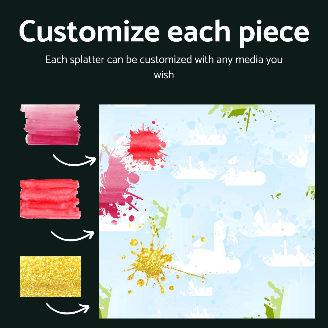 Messy Paint Splatter Background Canva Frame Editable Template, Acrylic ...