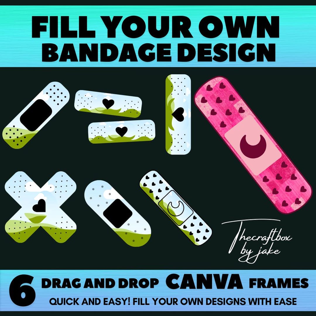 Bandage Canva Frame Templates , 6 Drag and Drop Canva Frames, Create ...
