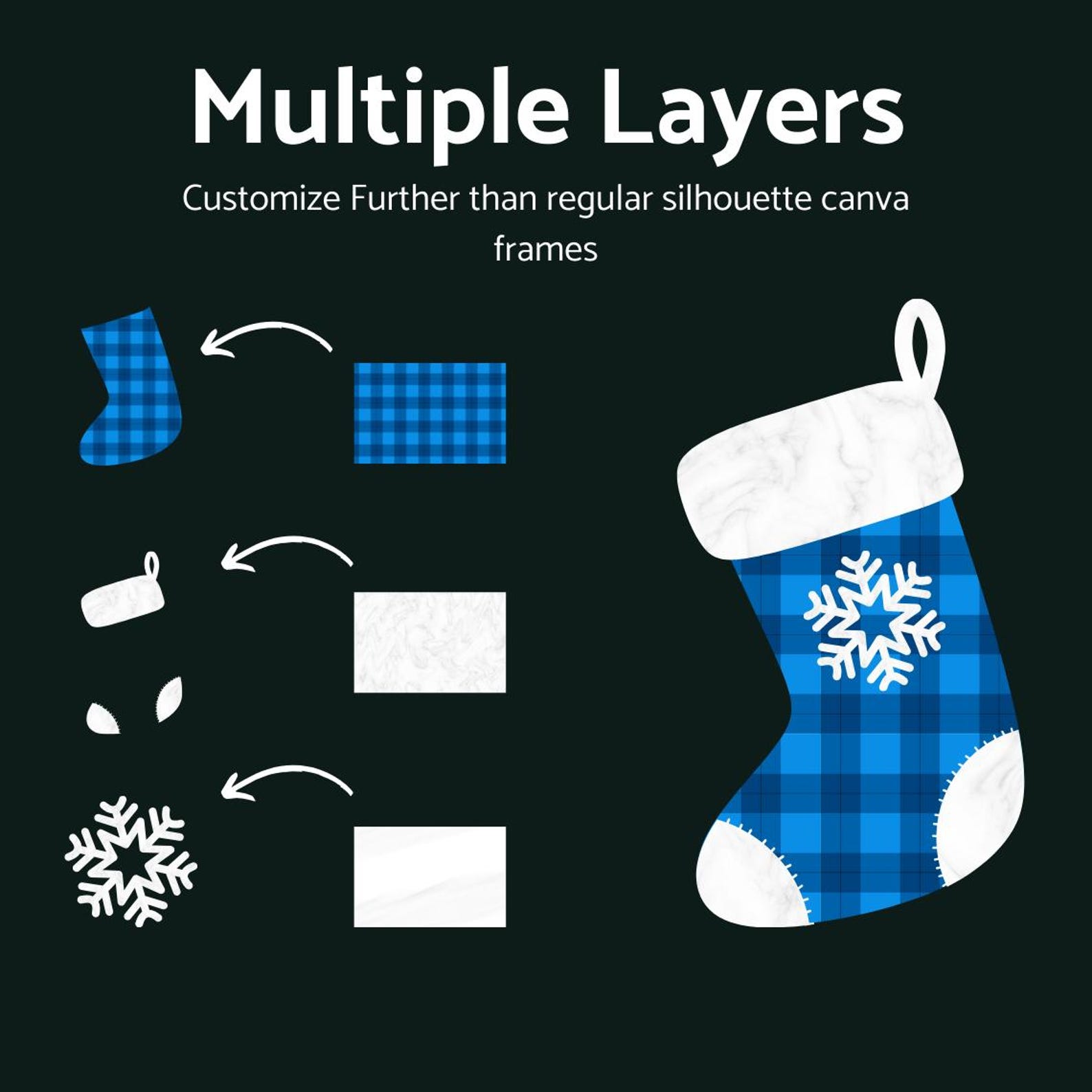 Christmas Stockings Canva Frame Bundle Part 2, Editable Template, 10 ...
