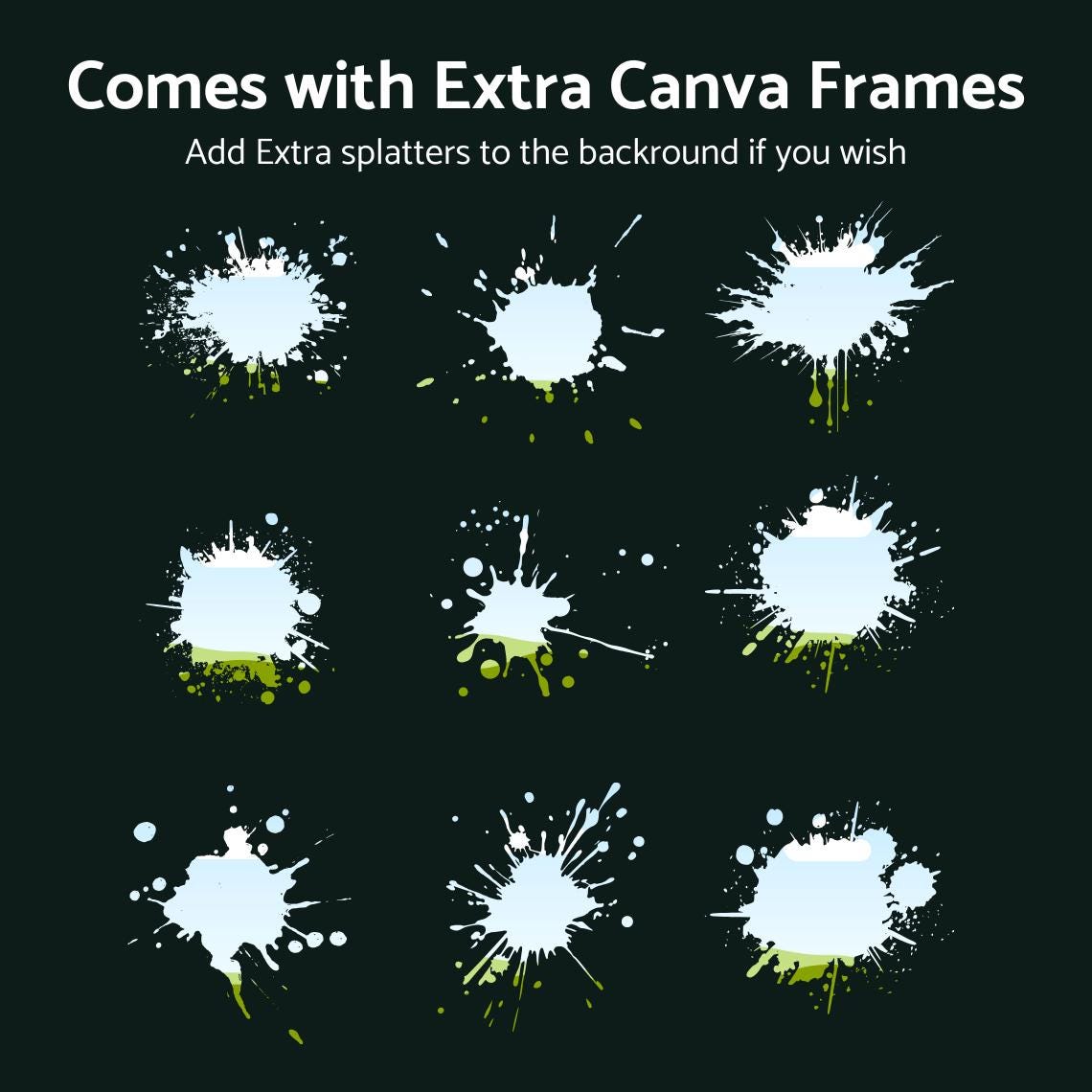 Messy Paint Splatter Background Canva Frame Editable Template, Acrylic ...
