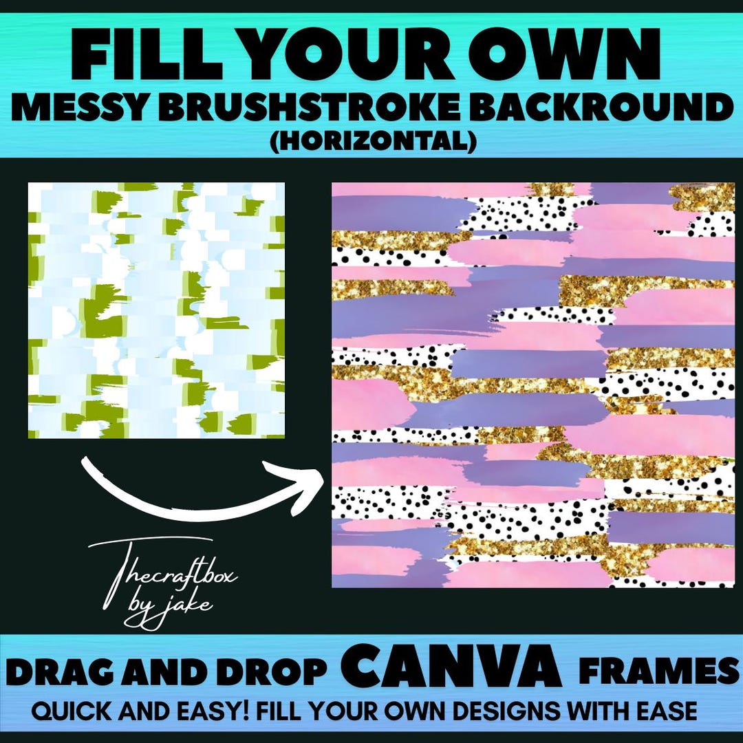 Horizontal Brushstroke Background Canva Frame Editable Template ...