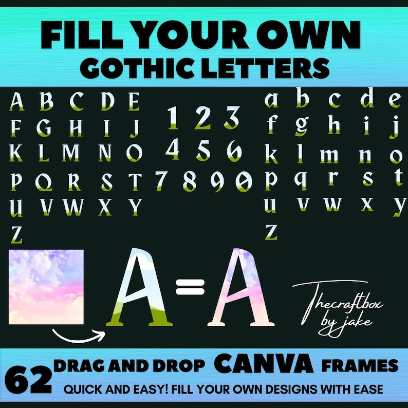 Gothic Letters Canva Frames Template, Create Your Own Custom PNG ...