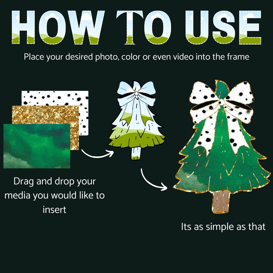 Christmas Canva Frame Mega Bundle Template, 174 Drag and Drop Frames ...