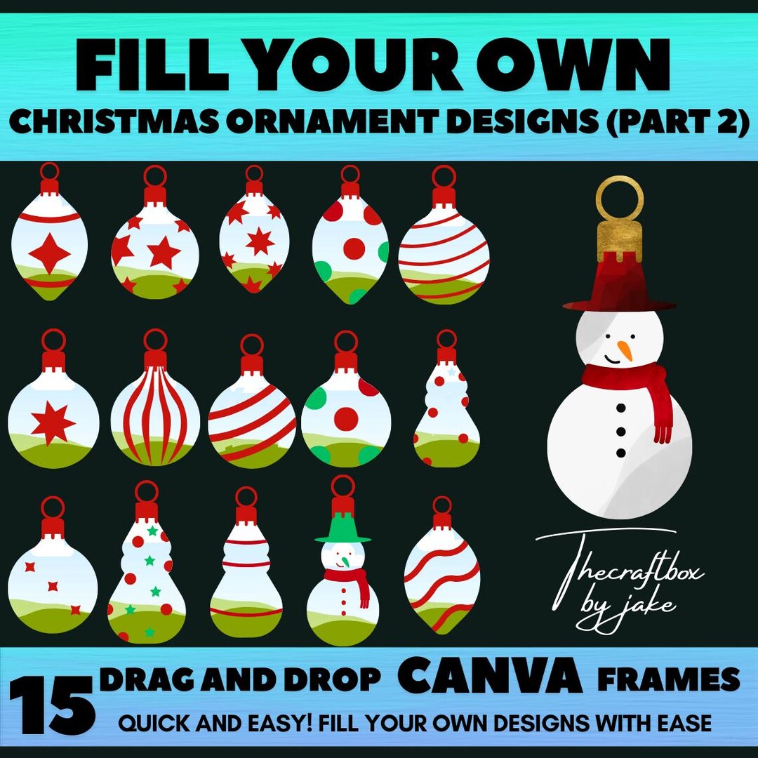 Christmas Ornament Canva Frames Bundle Part 2, Create Your Own ...