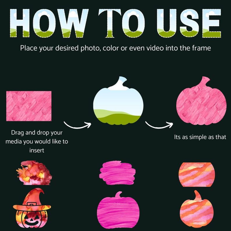 Spooky Halloween Pumpkin Canva Frames Bundle | Editable Templates | 18 ...