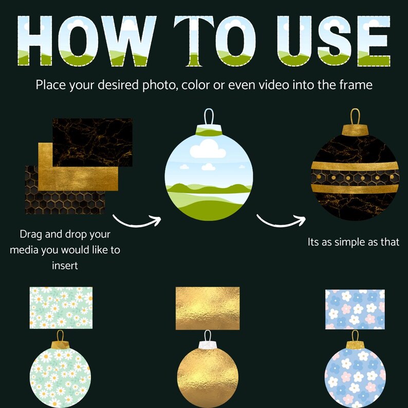 Christmas Ornament Canva Frames Bundle Part 2, Create Your Own ...