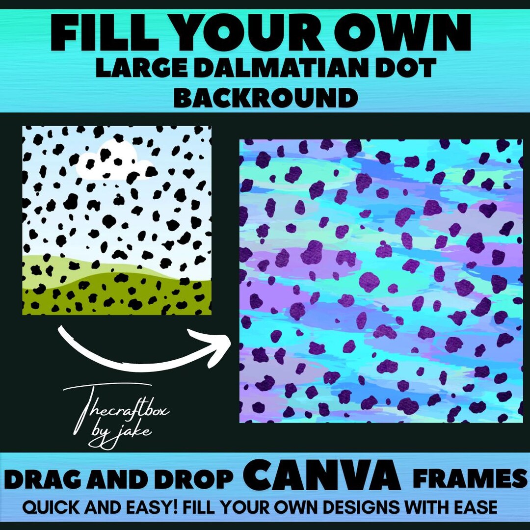 Large Dalmatian Dot Background Canva Frame Editable Template, Create ...