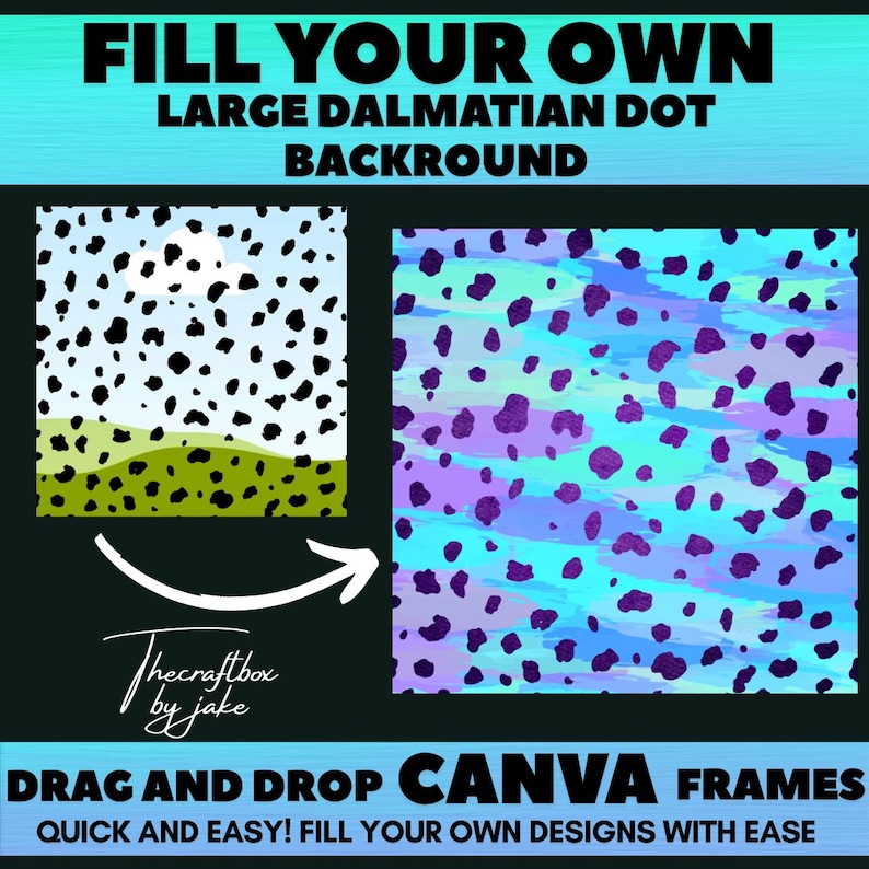 Large Dalmatian Dot Background Canva Frame Editable Template, Create ...