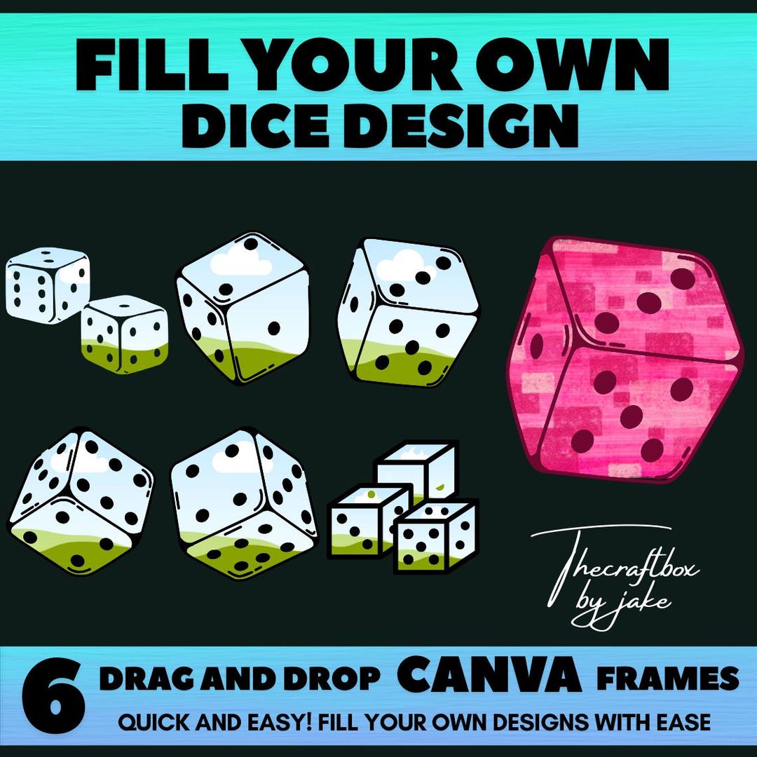 Dice Canva Frame Templates , 6 Drag and Drop Canva Frames, Create Your ...