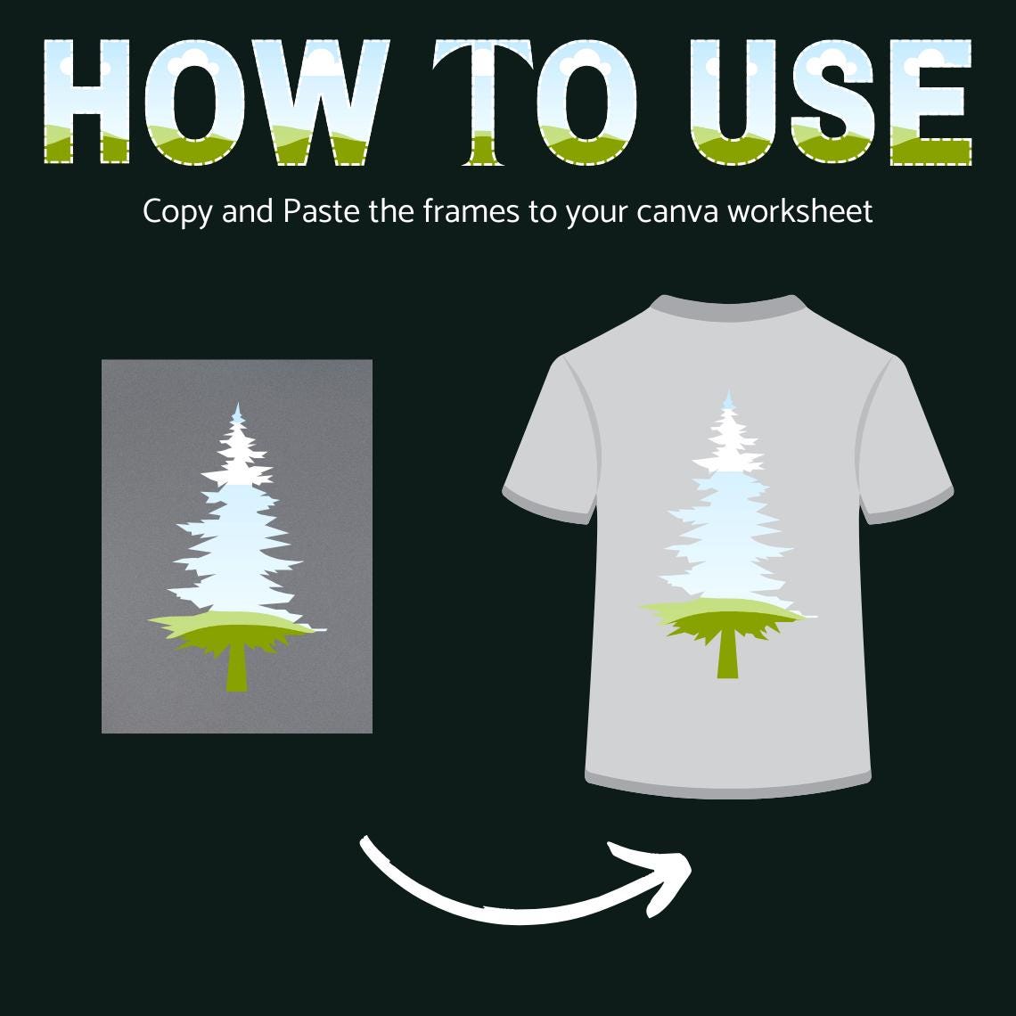 Christmas Tree Canva Frame Templates , 12 Drag and Drop Canva Frames ...