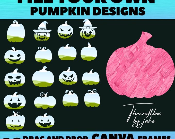 Spooky Halloween Pumpkin Canva Frames Bundle | Editable Templates | 18 ...