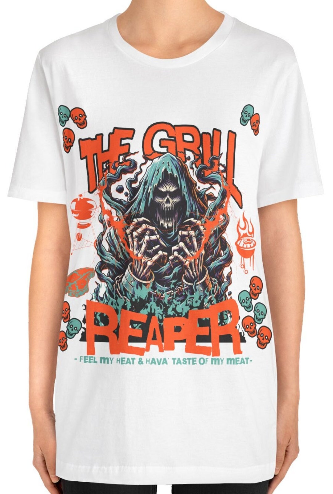 Give Your Pitmaster "the Grill Reaper" Cooking Tee Perfect for Bbqs and ...
