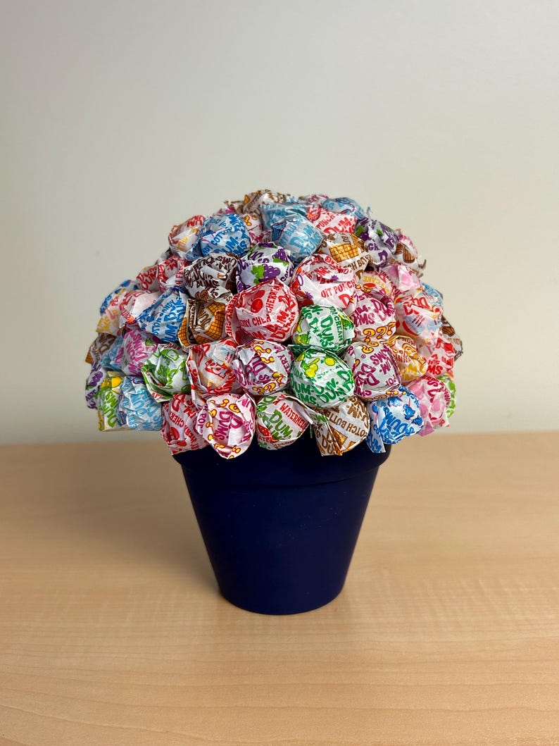 Dum Dum Lollipop Bouquet: Handmade Candy Gift in Terra Cotta Planter - Etsy