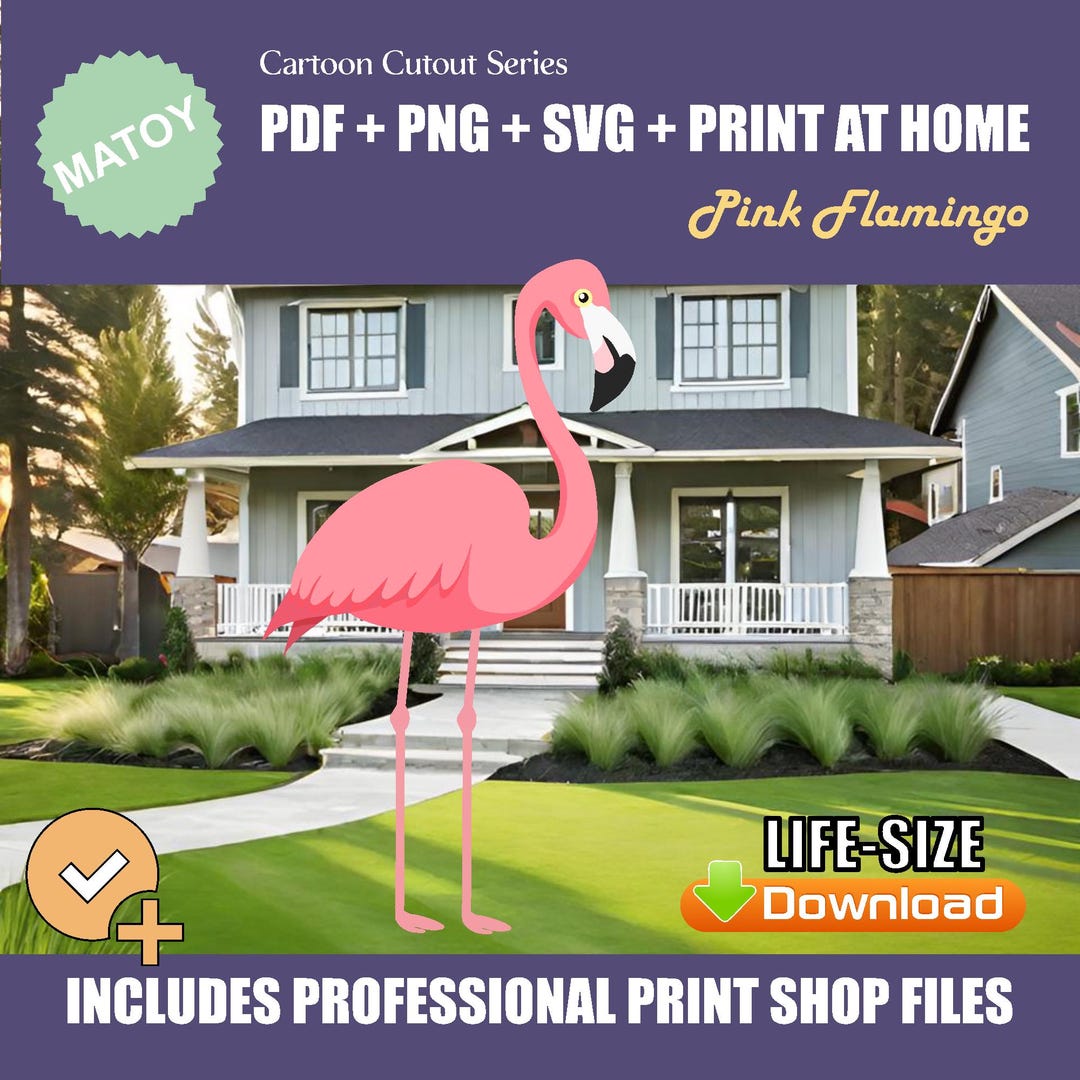 Flamingo Wall and Yard Art Pattern | Trace & Cut Silhouette Stencil ...