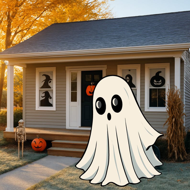 Retro Bedsheet Ghost Printable | 1920s Style Halloween Decor (digital ...