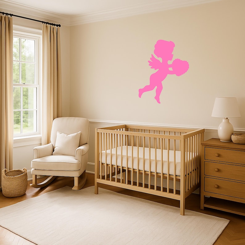 Cupid With Heart Silhouette Template | Valentine's Day Decor (digital ...