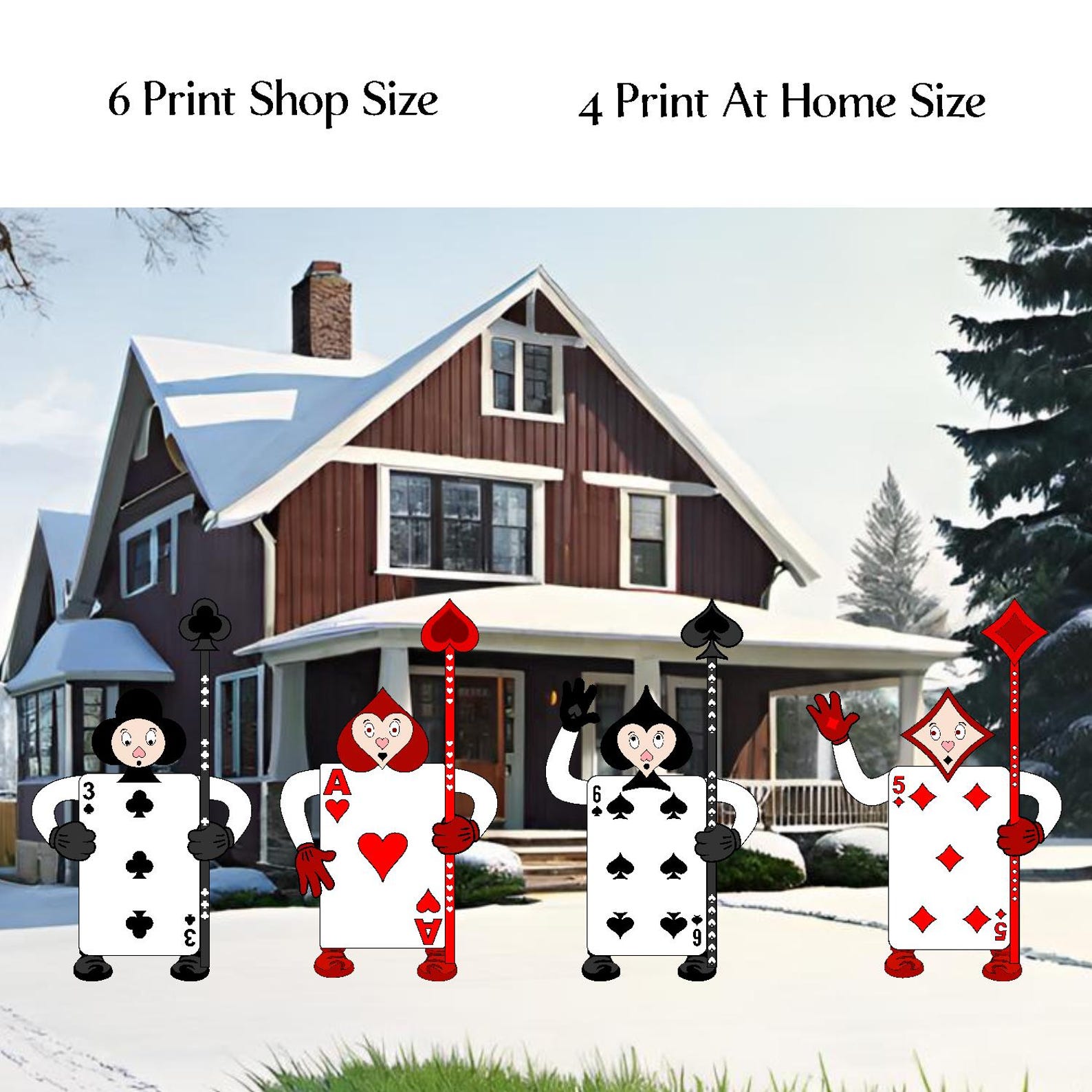 Alice in Wonderland Guard Cards Printable Lawn Decor Wall Decor Vector ...