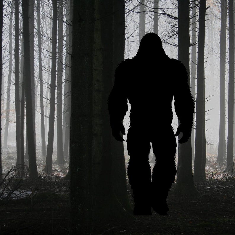 Bigfoot Silhouette Printable | Life-size Sasquatch Cutout (digital ...