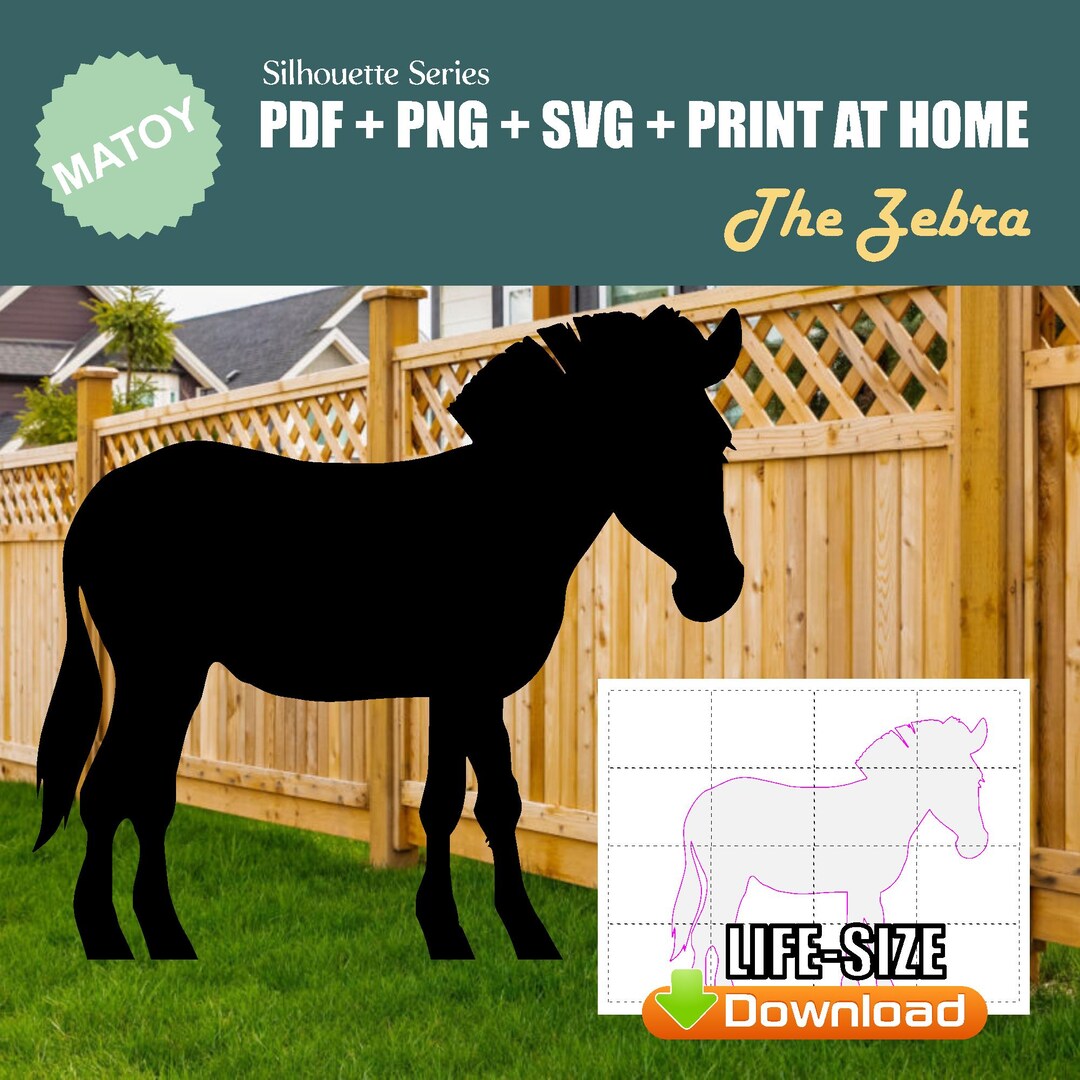 Zebra African Safari Party and Wall Decor | Printable Life-size ...