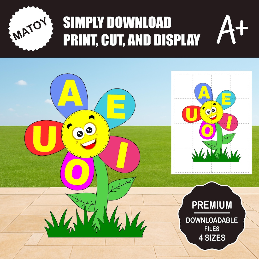 Vowel Flower Classroom Decor | Printable Learning Activity (digital ...