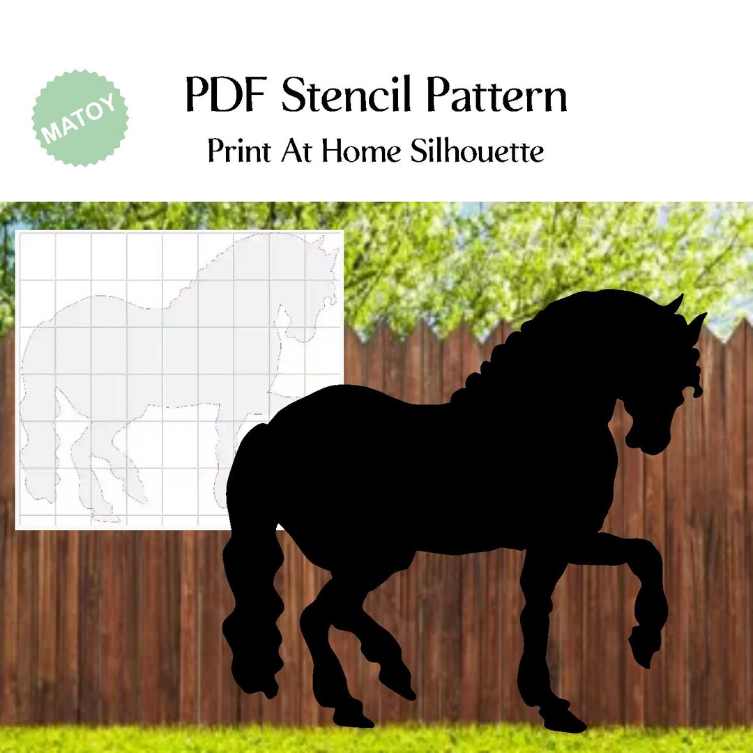 Life Size Workhorse Silhouette Digital Download SVG Printable Multi Page Template Woodworking ...
