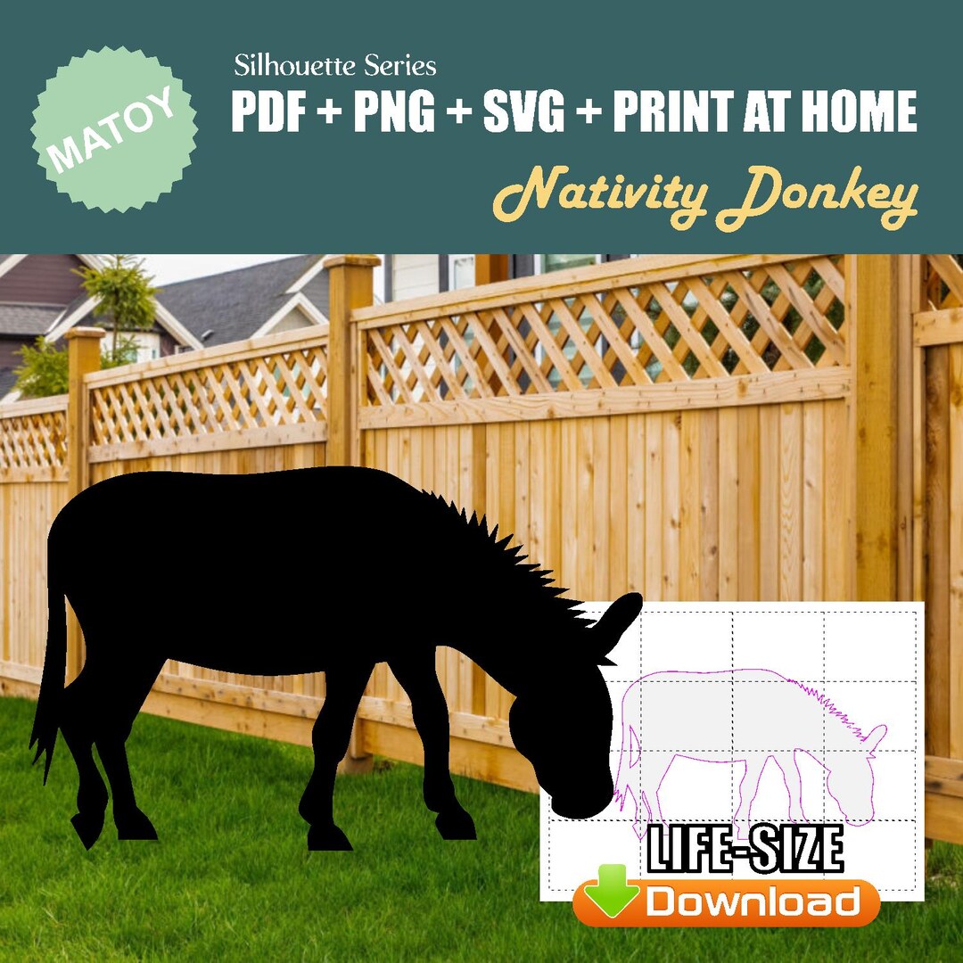 Donkey Farm Party and Wall Decor | Printable Life-size Silhouette ...
