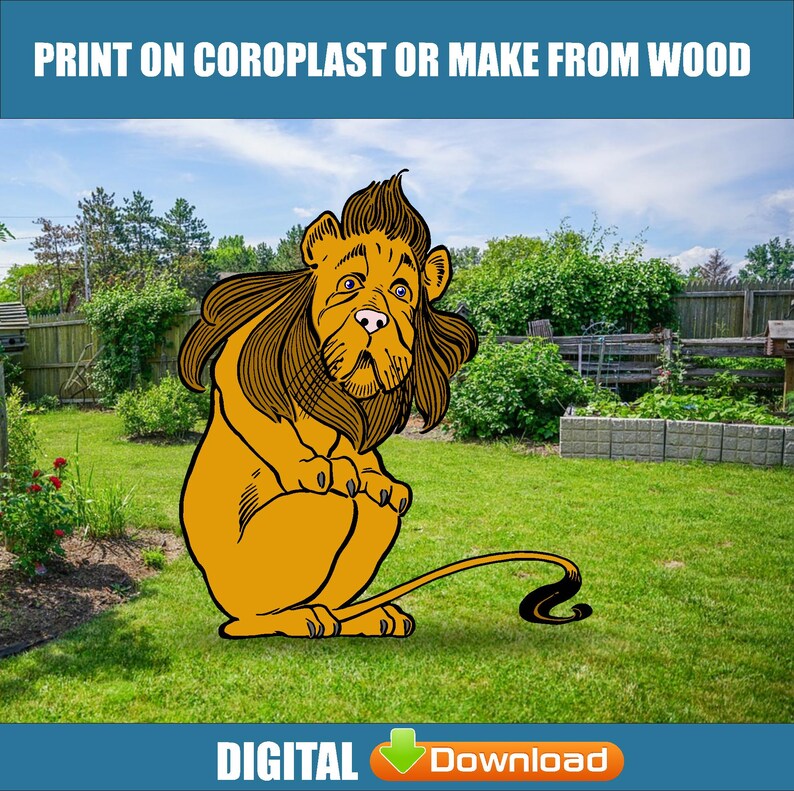 Cowardly Lion Printable Template | Wizard of Oz DIY Decor (digital ...