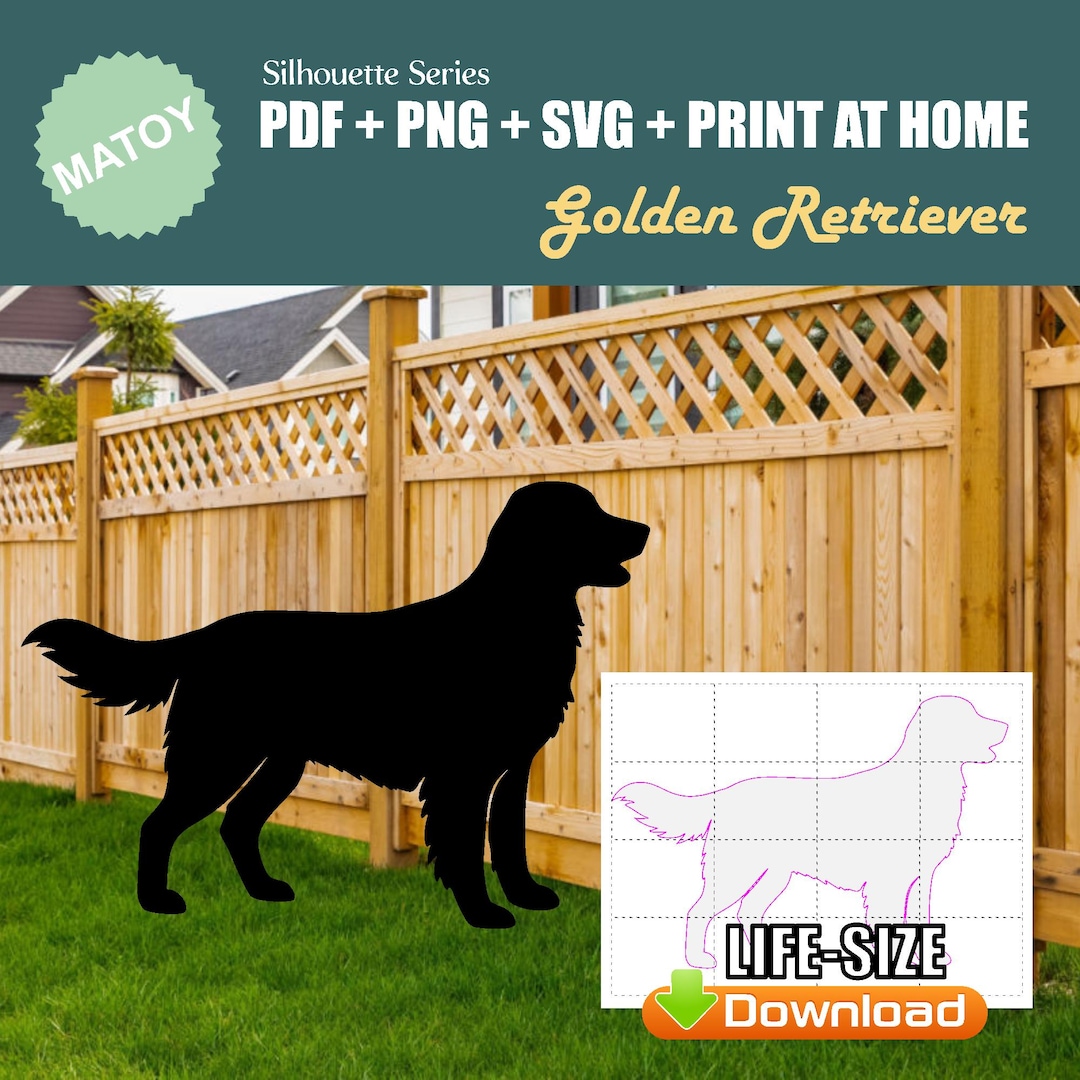 Golden Retriever Dog Yard Art Pattern | Trace & Cut Silhouette Stencil ...