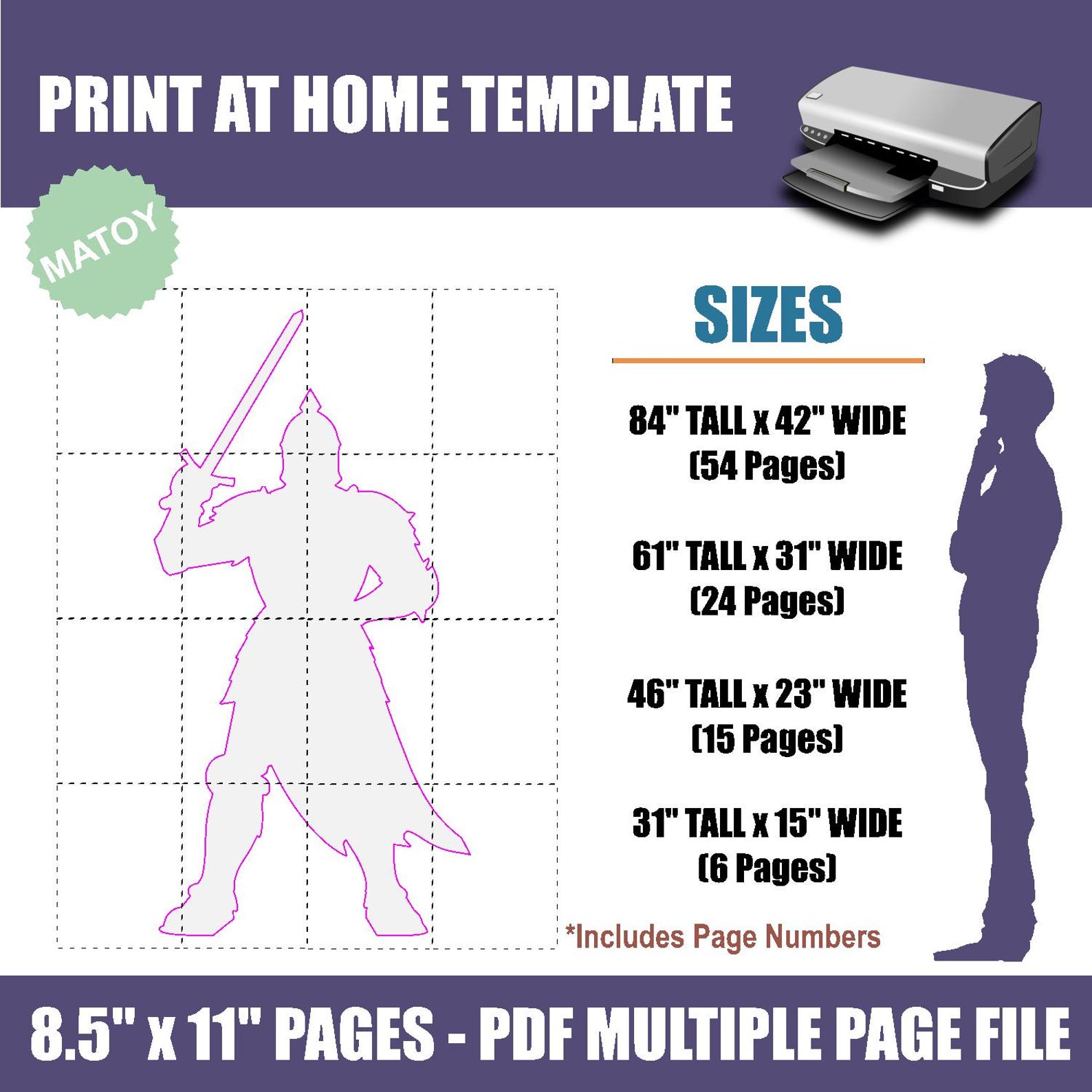 Medieval Knight Yard Art Pattern | Trace & Cut Silhouette Stencil ...