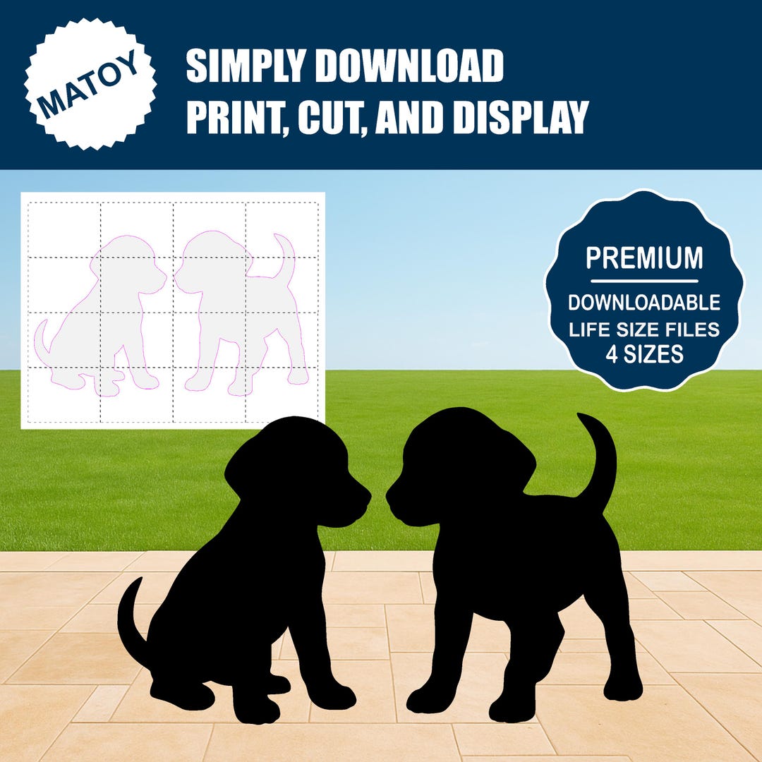 Puppy Silhouette Template - Trace & Cut Pattern (digital Download) - Etsy