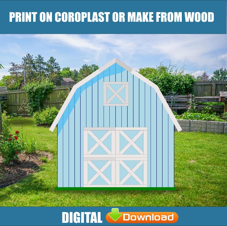 Blue Farm Barn Yard Art Pattern | Full-color Printable and Professional ...