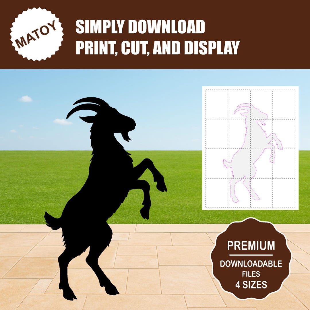 Rearing Goat Farm Party and Wall Decor | Printable Life-size Silhouette ...