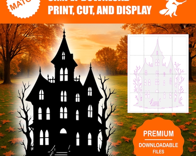 Haunted House Printable Trace and Cut PDF Template 6 Ft Tall ...