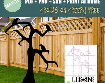 Scary Tree Yard Display Life Size Cutout Outdoor Silhouette Template ...