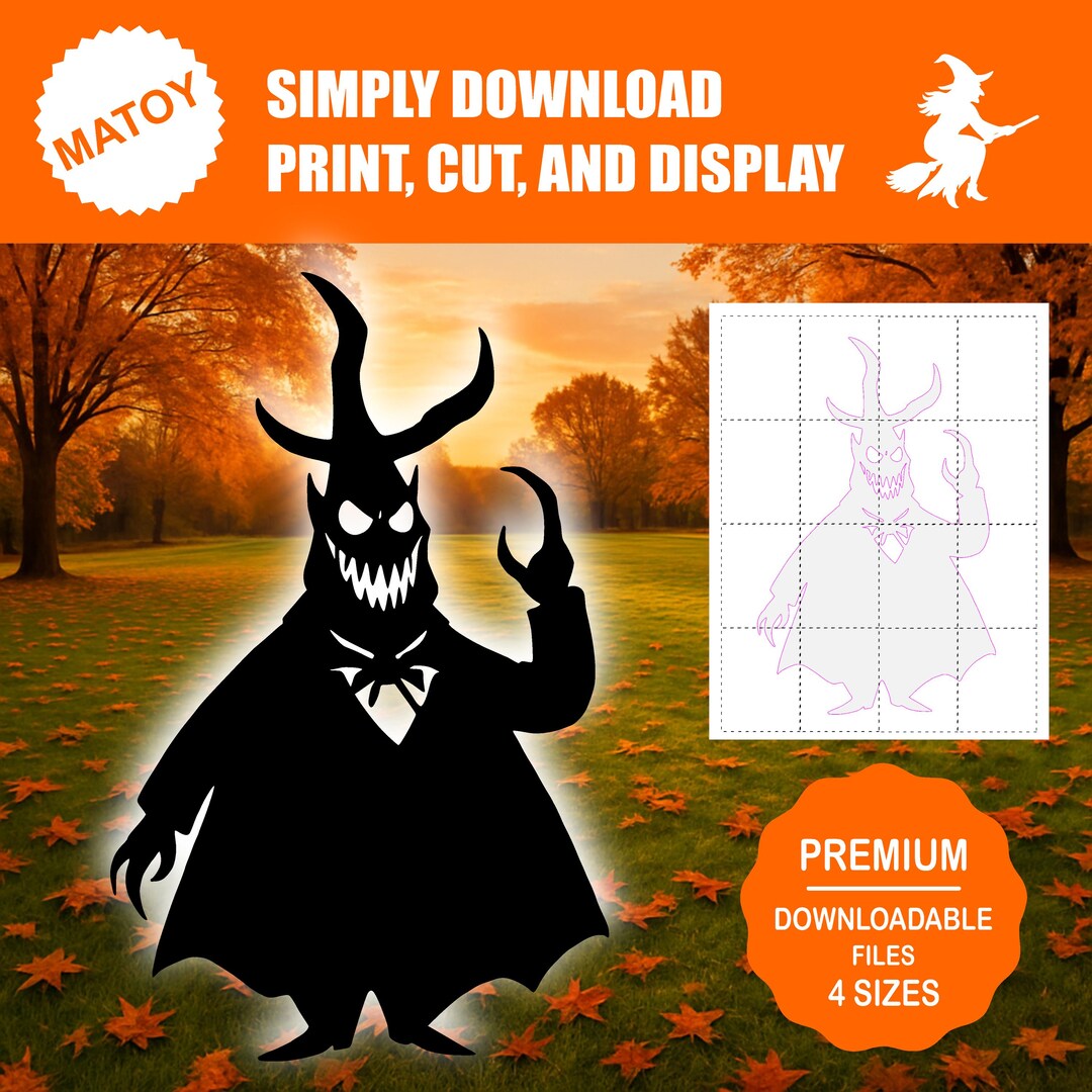 Demon Mayor Silhouette | Halloween Yard Art Template (digital Download ...
