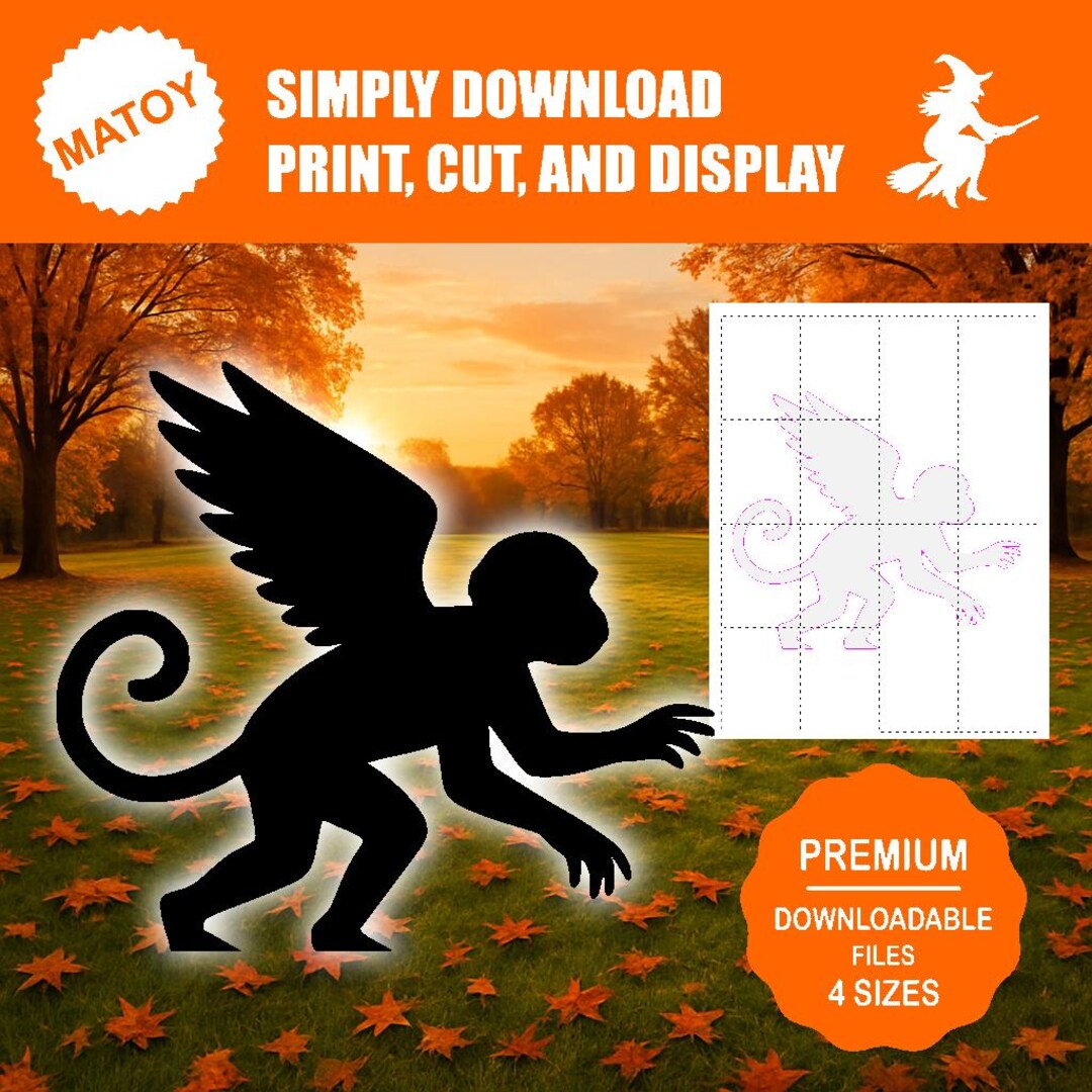 Flying Monkey Party and Wall Decor | Printable Life-size Silhouette ...