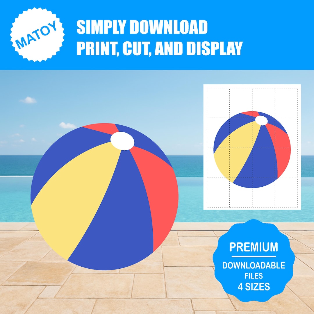 Beach Ball Printable Template | DIY Pool Party Decor (digital Download ...